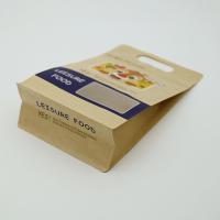 China Kraft Paper Self-Standing Resealable Ziplock Bag Flat Bottom Food Nut Storage Wholesale 1kg 2kg for sale
