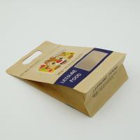 China Wholesale Flat Bottom Kraft Paper Stand Up Bag with Zipper Closure Customizable Food Packaging for sale