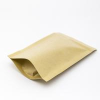 China Biodegradable Kraft Paper Stand Up Pouch with Zipper 100% Compostable Food Packaging Bag for sale