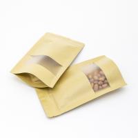 China Kraft Paper Stand Up Pouch with Clear Window Resealable Zipper Bag 100 Pcs for sale