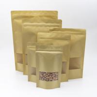 China Biodegradable Kraft Paper Stand Up Pouch with Zipper 100% Compostable Food Packaging Bag for sale