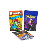 China Child Resistant Zipper Bags for Edibles Tobacco Packaging Custom Size Aluminum Composite Film for sale