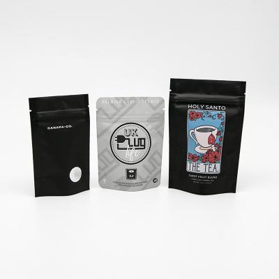 China Custom Printed Stand Up Pouch 100g to 500g Smell Proof Zipper Food Packaging Bags for sale