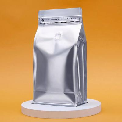 China Silver Compound Material Coffee Packaging Bag with One-Way Valve - 454g and 1000g Capacity Options for sale