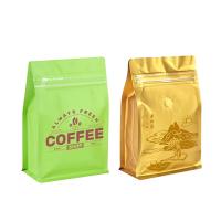 China Eight Side Seal Coffee Bags with Valve and Zipper 125g to 1000g Custom Sizes for sale