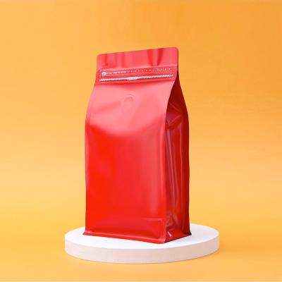 China Eight-Side Seal Coffee Bag with Valve and Zipper 125g-1000g Custom Sizes for sale
