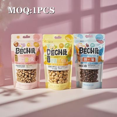 China Biodegradable Aluminum Foil Stand Up Pouch 100g with Resistant Zipper Closure and Slot Hole for Snacks for sale