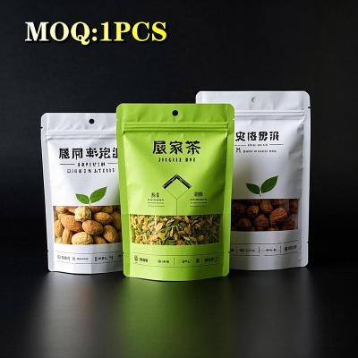 China Custom Printed 250g 500g Food Grade Stand Up Pouches with Resealable Zipper for Tea Coffee Packaging for sale