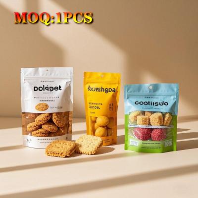 China Custom Printed Stand Up Mylar Bags 250g 500g Recyclable with Window and Zipper for Coffee Chocolate Cookies for sale