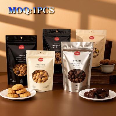 China Custom Laminated Plastic Aluminum Foil Bag Zipper Top Food Packaging Flat Stand Up Pouch 100g for sale