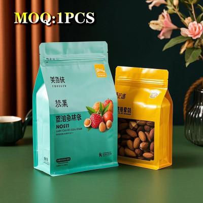 China Wholesale Square Bottom Bag Matte Printing Zipper Aluminum Foil Flat with Logo 1000pcs MOQ for sale