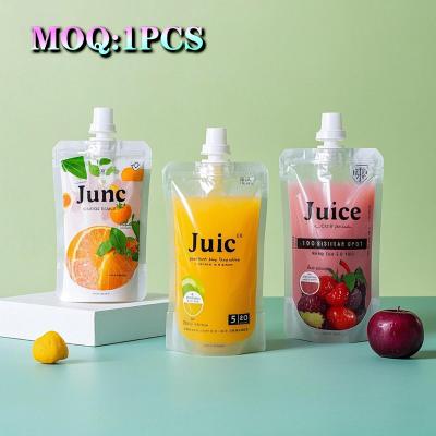 China High Barrier Custom Printed Stand Up Spout Pouch 500ml 1L Liquid Milk Juice Packaging Bag for sale