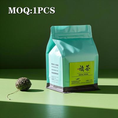 China Custom Flat Bottom Ziplock Bags 8 Side Seal Composite Aluminum Foil for Tea Pet Food Packaging for sale