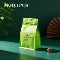 China Custom Mylar Tea Bags 8 Side Sealing Flat Bottom Stand Up Pouch with Zipper 100g 250g 500g for sale