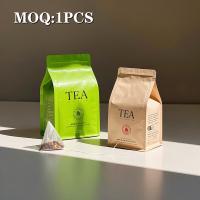 China Custom Mylar Tea Bags 8 Side Sealing Flat Bottom Stand Up Pouch with Zipper 100g 250g 500g for sale