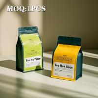 China Custom Mylar Tea Bags 8 Side Sealing Flat Bottom Stand Up Pouch with Zipper 100g 250g 500g for sale