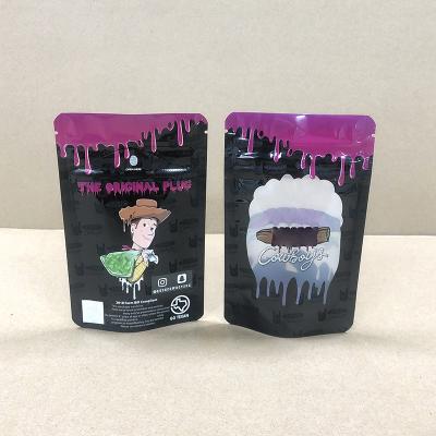 China Custom Logo Printing Thumb Pocket Child Resistant Zipper Pouches BOPP VMPET PE 100g for sale