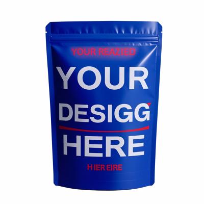 China Custom 3.5g Mylar Bags Resealable Aluminum Foil Stand Up Pouches with Ziplock Smell Proof Childproof Cookie Packaging for sale