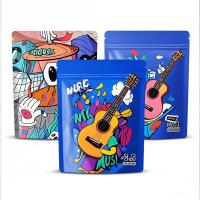 China Custom Printed 3.5g Aluminum Foil Mylar Stand Up Pouches Smell Proof Resealable Ziplock Food Packaging Bags for sale