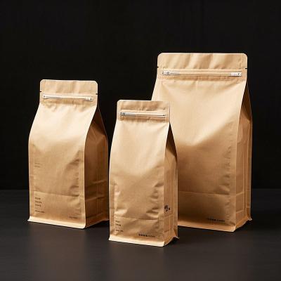 China Eight Side Sealing Flat Bottom Bag 3D Standing Pouch with Ziplock High Barrier PET/AL/PE Film Custom Size 10-25cm Width for sale