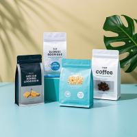 China 8-Sided Sealed Flat Bottom Pouch Food Grade Vacuum Packaging with Ziplock 2oz to 1lb Custom Printing for sale