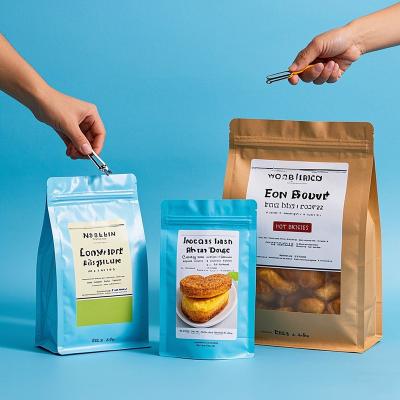 China Eco-Friendly Biodegradable Food Packaging Bags 3x5 Inch Stand Up Pouch with Resealable Zip Lock FDA Compliant for sale