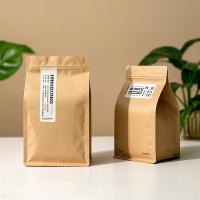 China FDA Certified Eight Side Sealing Flat Bottom Bags 50g-2000g Custom Printed Moisture Proof Kraft Paper for sale