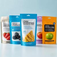China Custom Printed Child Resistant Mylar Bags 50-120 Micron Stand Up Pouches for Snacks for sale