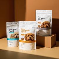 China Resealable Kraft Paper Pet Food Packaging Bag Biodegradable 1kg 5kg Custom Logo for sale