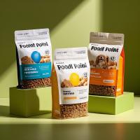 China Resealable Kraft Paper Pet Food Packaging Bag Biodegradable 1kg 5kg Custom Logo for sale