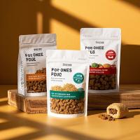 China Resealable Kraft Paper Pet Food Packaging Bag Biodegradable 1kg 5kg Custom Logo for sale