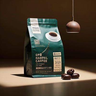 China Biodegradable Kraft Coffee Bags with Degassing Valve 8oz to 5lb FDA CE Certified Resealable Custom Print for sale