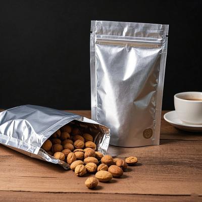 China Airtight Reusable Aluminum Foil Pouches with Zipper Lock 6x8 8x10 10x12 for Coffee Snacks Nuts FDA Approved BPA Free for sale
