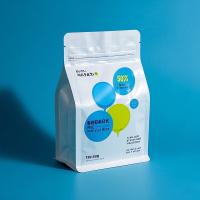 China Flat Bottom Coffee Pouch Stand Up Composite Packaging with Zipper and Degassing Valve 500g for sale