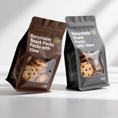 China 8-Side Gusseted Stand-Up Pouch 150x250x80mm with Transparent Window for Product Visibility for sale