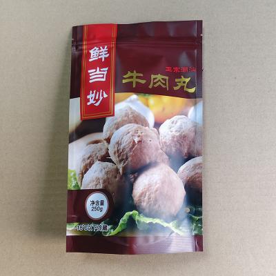 China Custom Stand Up Foil Pouches with Clear Front Resealable 500g 1kg for Frozen Food Packaging for sale