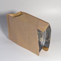 China Blank Kraft Paper Coffee Bags Eight Sided Sealing Flat Bottom 50-120 Micron Custom Size for sale