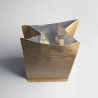 China Blank Kraft Paper Coffee Bags Eight Sided Sealing Flat Bottom 50-120 Micron Custom Size for sale