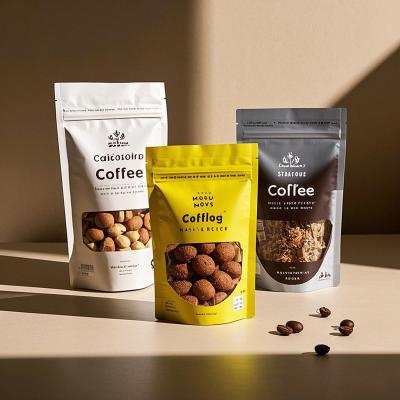China Custom Matte Finish Stand Up Pouch with Partial Window 20-200 Microns Food Safe Airtight for Coffee Dried Snacks for sale