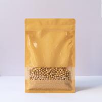 China Customizable Kraft Paper Bags with Visible Window 10-60 cm Greaseproof Food Packaging for sale