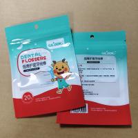 China Custom Printed Waterproof Floss Pick Packaging Bags 60-120 Micron HDPE Bulk for sale