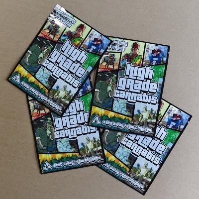 China GTA Themed Child Proof Barrier Bag 115um REACH RoHS 8 Color Rotogravure Printing for sale