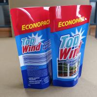 China 30% RPET Stand-up Pouch for Glass Cleaner GRS Certified Heavy Metal-Free 110-170 Microns for sale