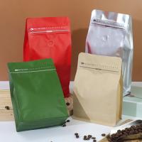 China Eco-Friendly Kraft Paper Coffee Bags 10-60cm with Resealable Zipper and Degassing Valve Custom Printing for sale