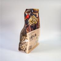 China Food Grade Eight Sided Sealing Bags 10-70cm Width with Transparent Windows for Snacks Nuts Packaging for sale