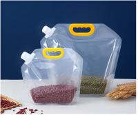 China Thickened Transparent Spout Pouches with Reinforced Handles 1L to 10L for Bulk Grain and Liquid Packaging for sale