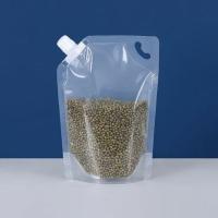 China Thickened Transparent Spout Pouches with Reinforced Handles 1L to 10L for Bulk Grain and Liquid Packaging for sale