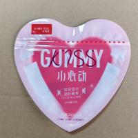 China Custom Logo Heart Shape Stand Up Zipper Pouches 4oz Food Safe Resealable Packaging Bags for sale