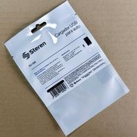 China Custom Printed USB Data Cable Packaging Bag, 3-Side Seal Zipper Pouch for sale