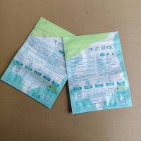 China Stand Up Tri Seal Bags for Washing Pods 100 300mm Width Resealable Zipper Clear Window for sale